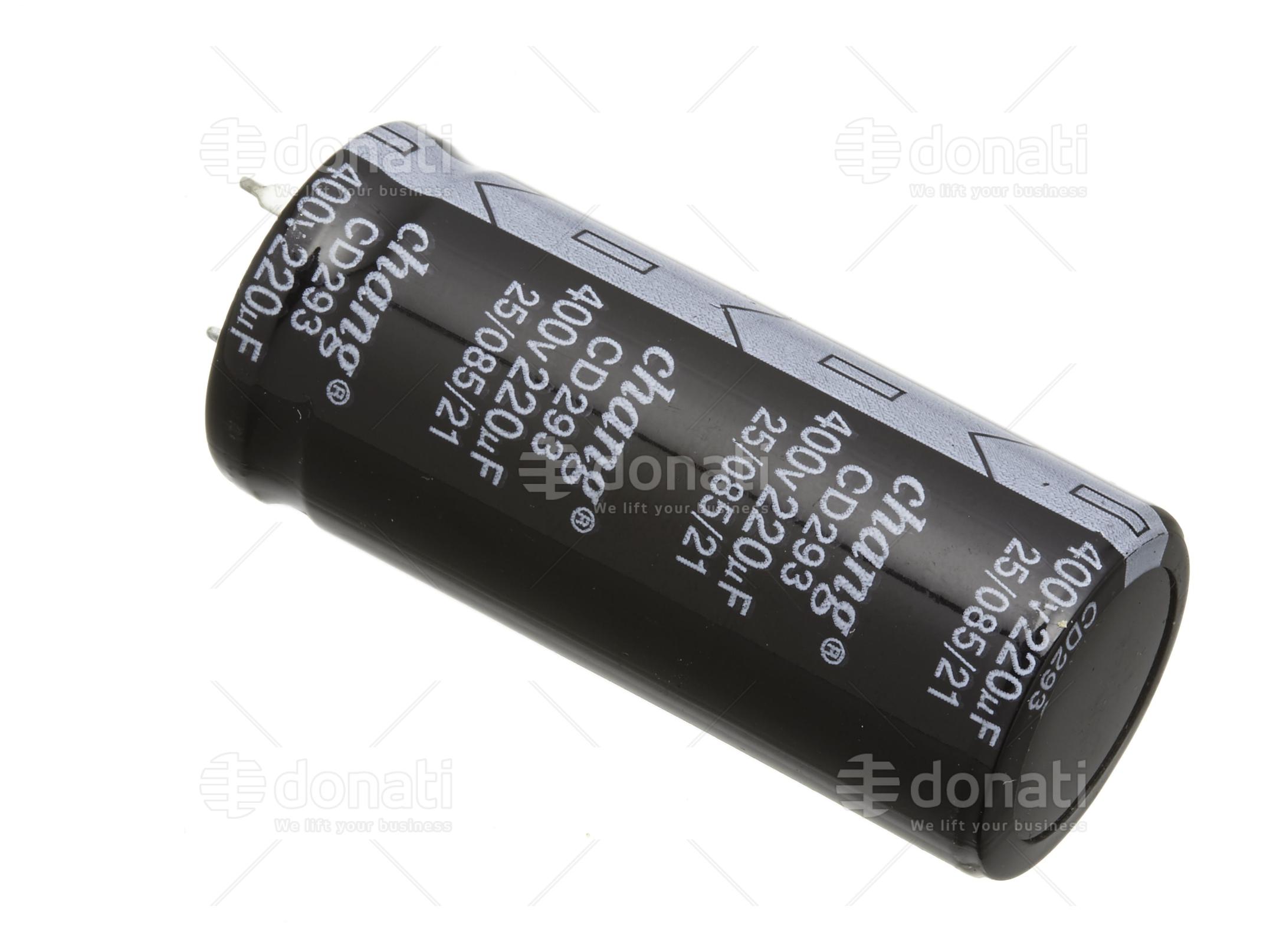 Capacitor 200 Vdc capacitance 470 µF Ø 25 mm L=40 mm | Donati