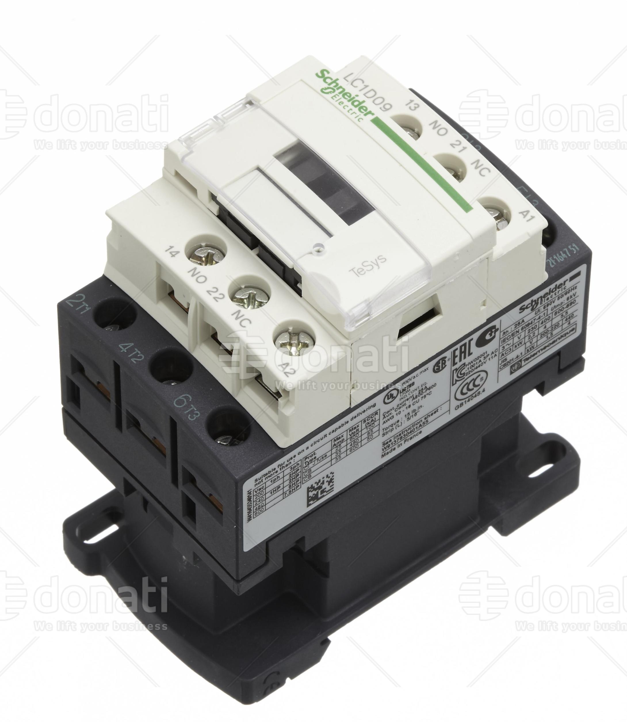 SCHNEIDER LC1D18BD - Contactor TeSys LC1D 18 A - 24 Vdc | Donati