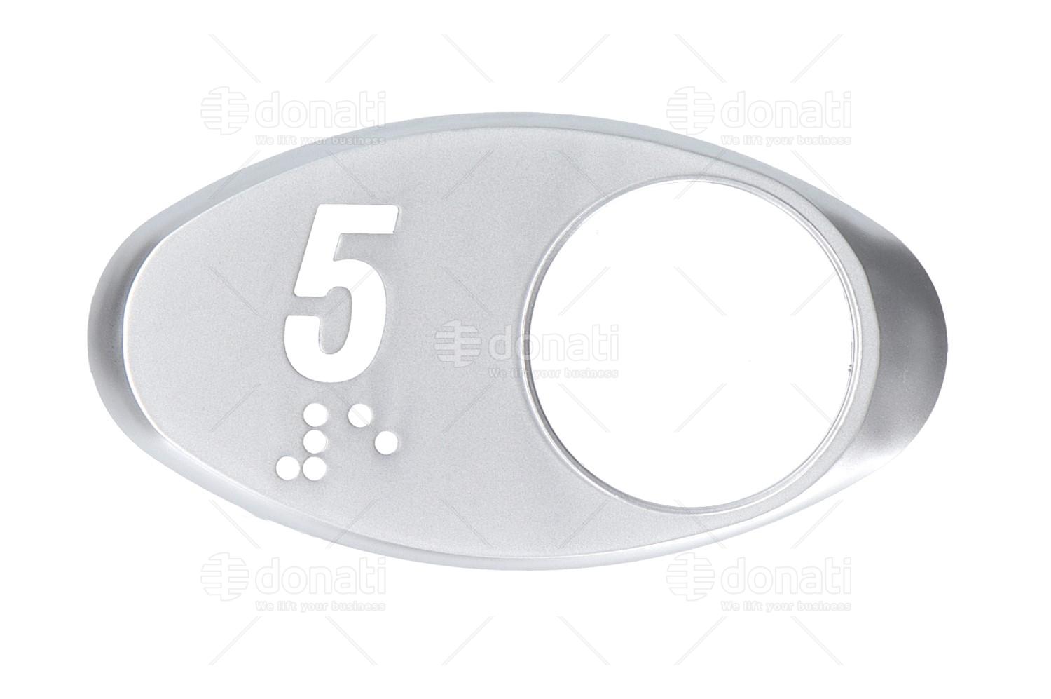 OTIS MAA250AY305 - Oval push-button chicklet Gen2 - satin, Braille - '5 ...