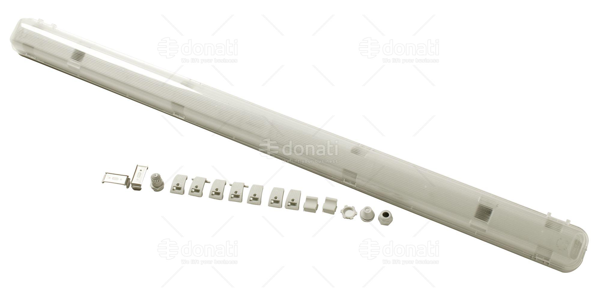 Lampshade for fluorescent tubes 2x18 W, IP65 | Donati